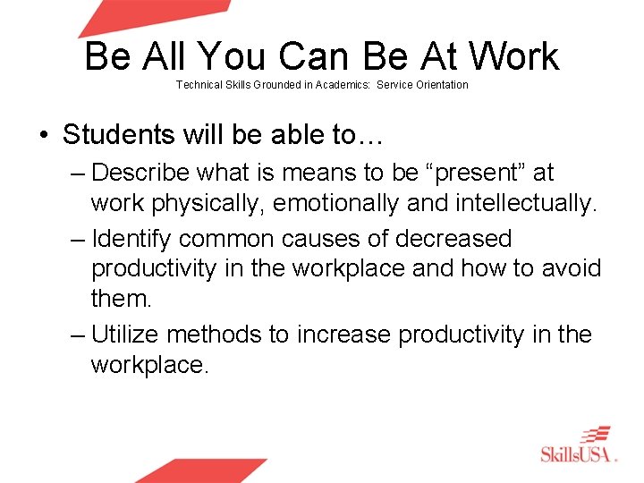 Be All You Can Be At Work Technical
