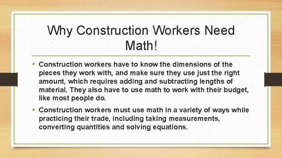 Why We Need Algebra By Eliska Estrella Many