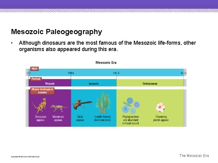 Section 2 The Mesozoic Era Reptiles became the
