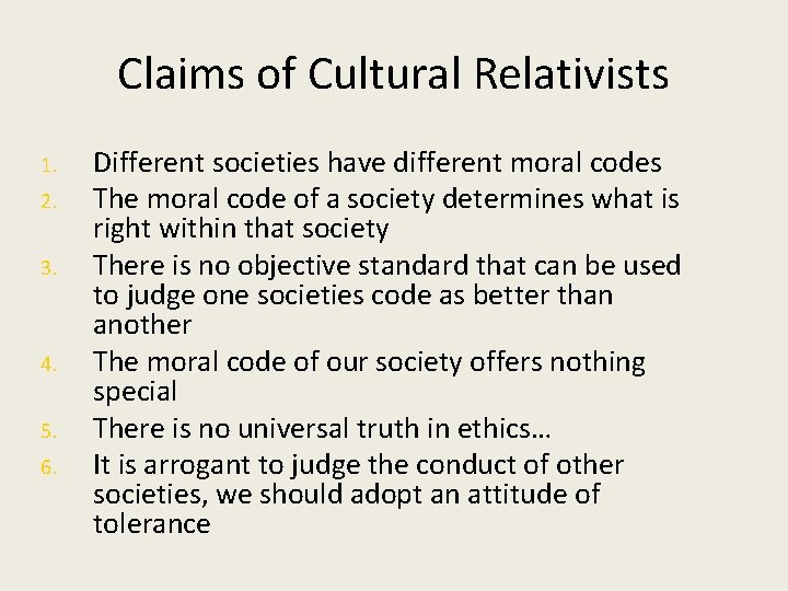 Understanding the Diversity of Moral Beliefs Relativism Absolutism