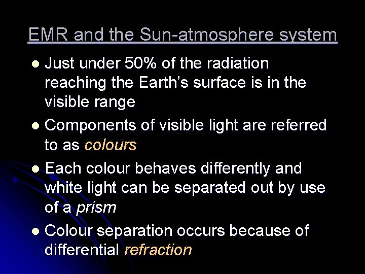 The Electromagnetic Spectrum EG 2234 Earth Observation Lecture