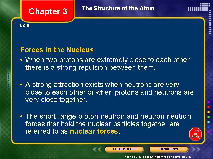 Chapter 3 The Structure of the Atom Objectives