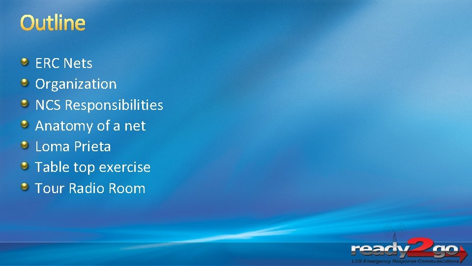 ERC Net Control Training Idaho Falls Bishops Storehouse