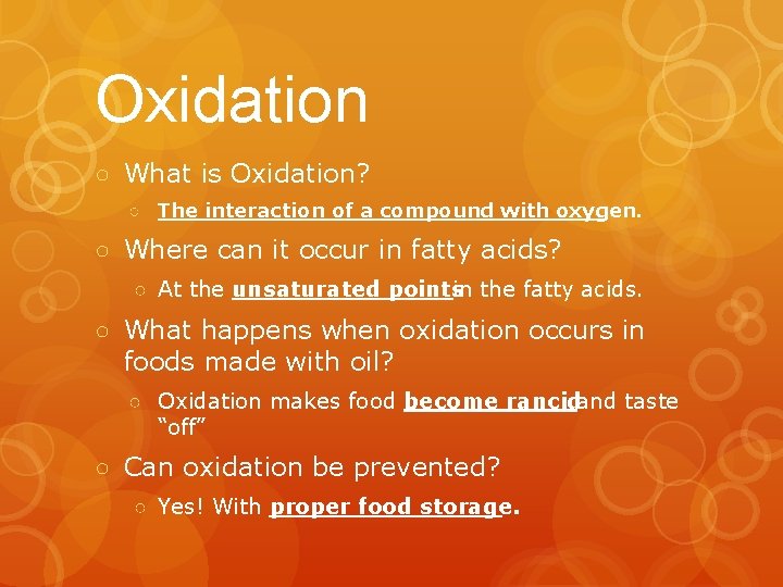 Unit LIPIDS Oxidation and Trans Fats WarmUp Answer