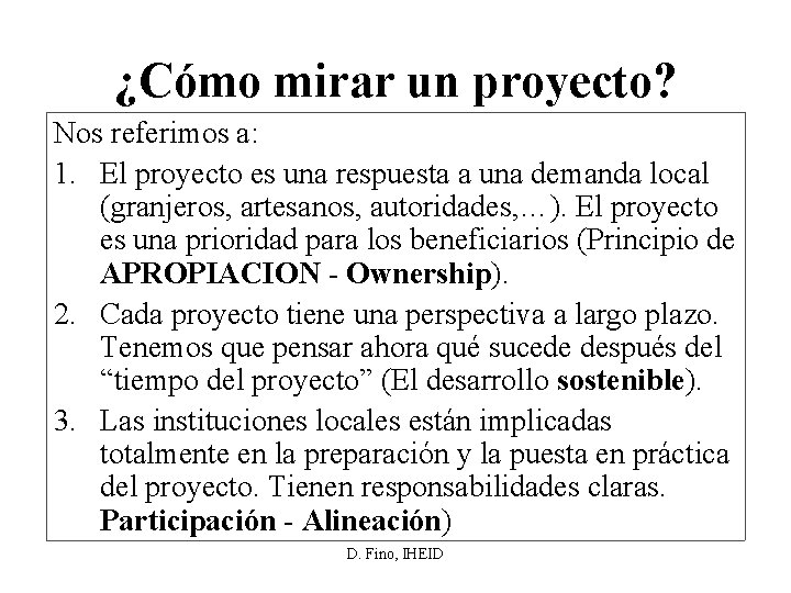 Cmo mirar un proyecto Nos referimos a 1