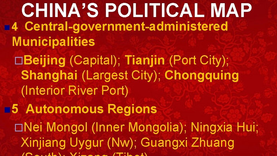 All About China CHINAS RELATIVE LOCATION n ISOLATION