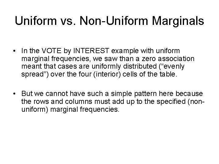 ASSOCIATION BETWEEN VARIABLES TABLE PERCENTAGING Topic 12 VOTE