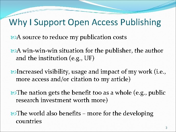 Open Access and My Publications Wade Yang Assistant