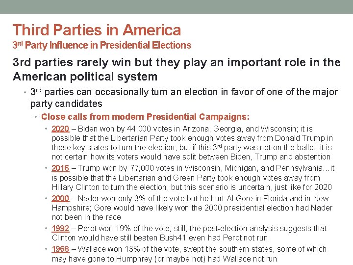 U S POLITICAL PARTIES Lecture Outline Why a