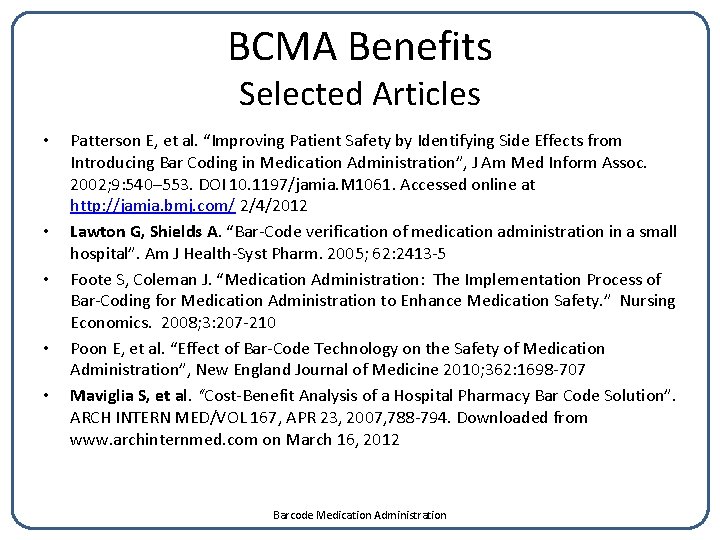 Barcode Medication Administration Awareness Resource Patient Management ...