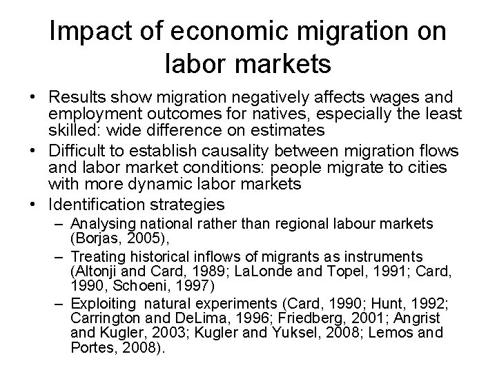 Labour Market Effects of MigrationRelated Supply Shocks Evidence