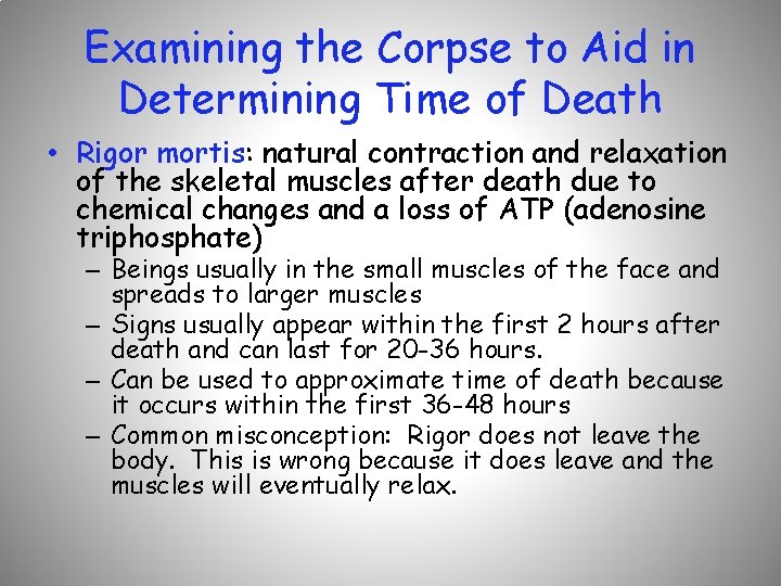 Death Investigation Death Investigation and Forensic Pathology Biology