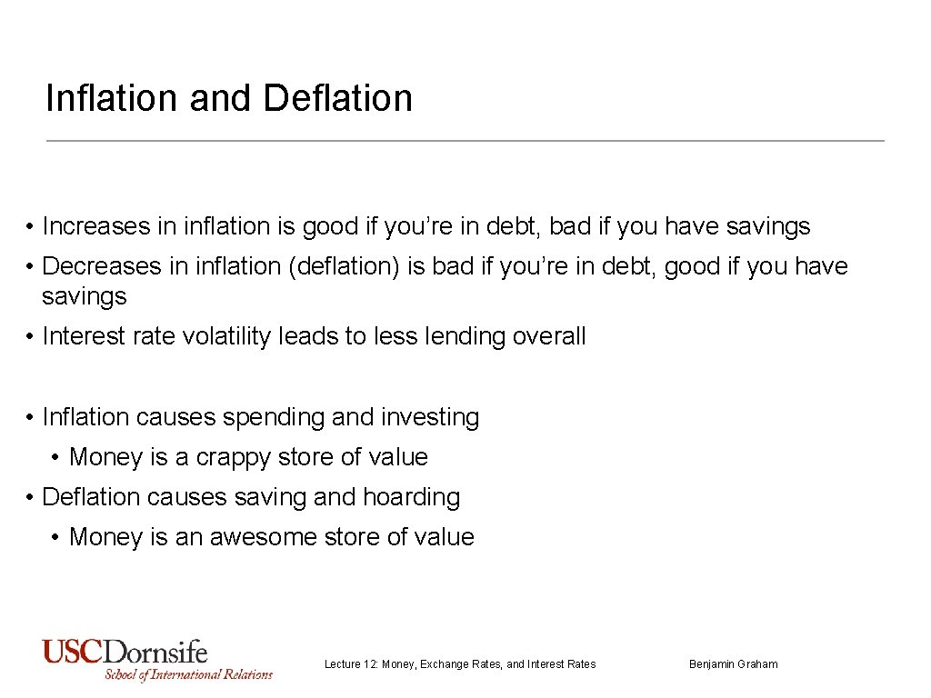 Money Benjamin Graham Lecture 12 Money Exchange Rates