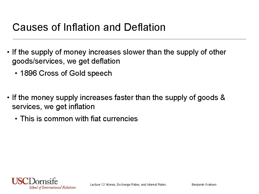 Money Benjamin Graham Lecture 12 Money Exchange Rates