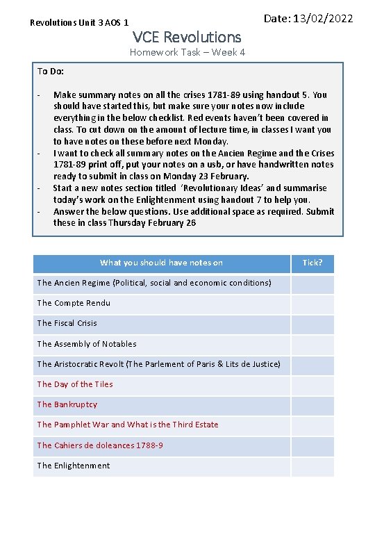 Revolutions Unit 3 AOS 1 Date 13022022 VCE