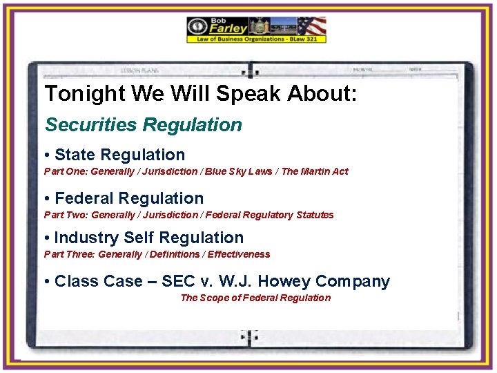 Slide Set Nine B Federal Securities Regulation Last