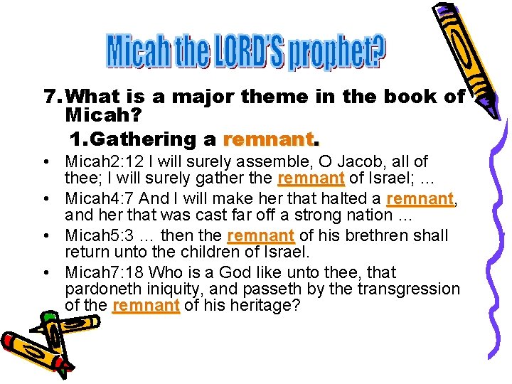 Micah chapter 1 1 16 Questions and Answers