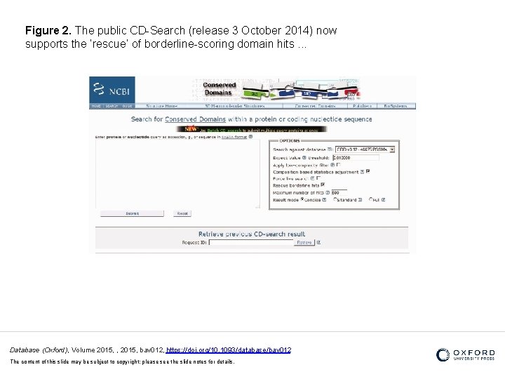 Figure 2 The public CDSearch release 3 October