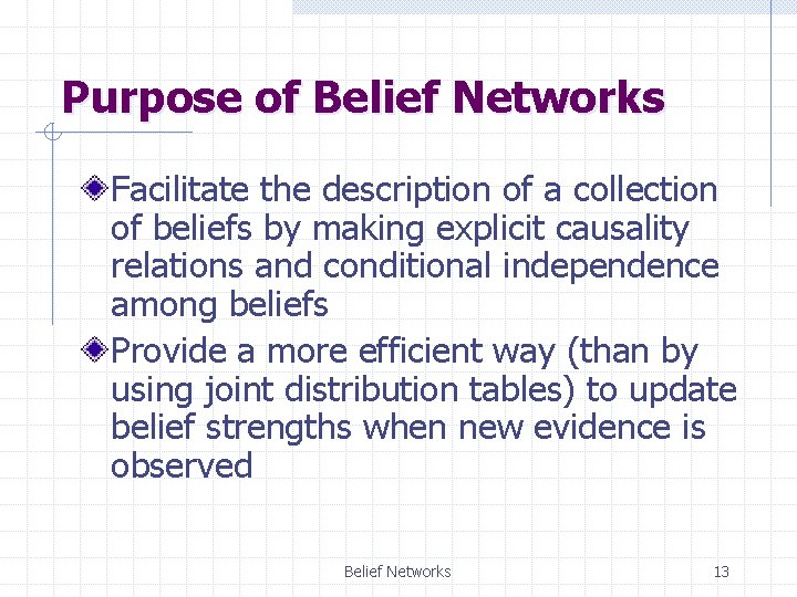 Belief Networks CS 121 Winter 2003 Belief Networks