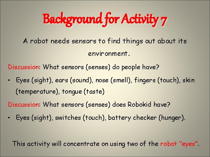 Robotics Activity 7 Robots around the world Lets