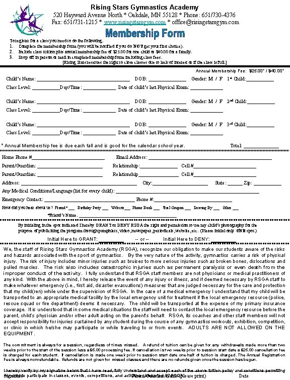 Rising Stars Gymnastics Academy 520 Hayward Avenue North