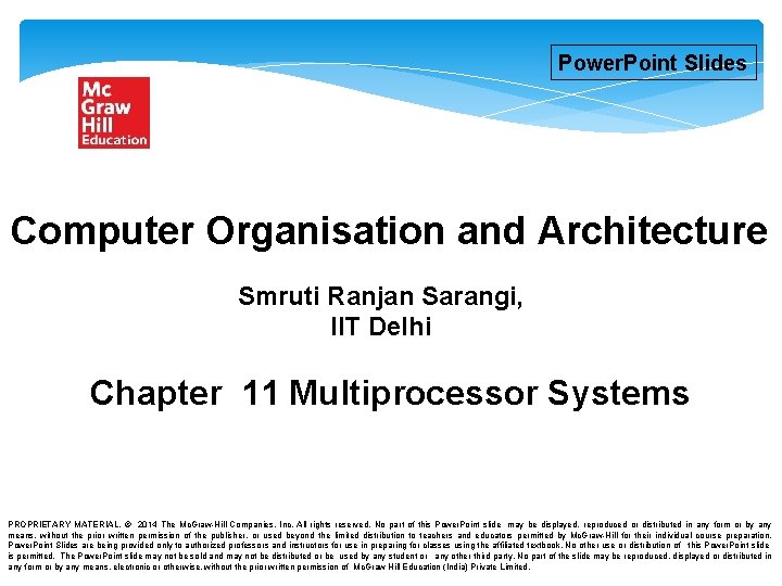 Power Point Slides Computer Organisation and Architecture Smruti