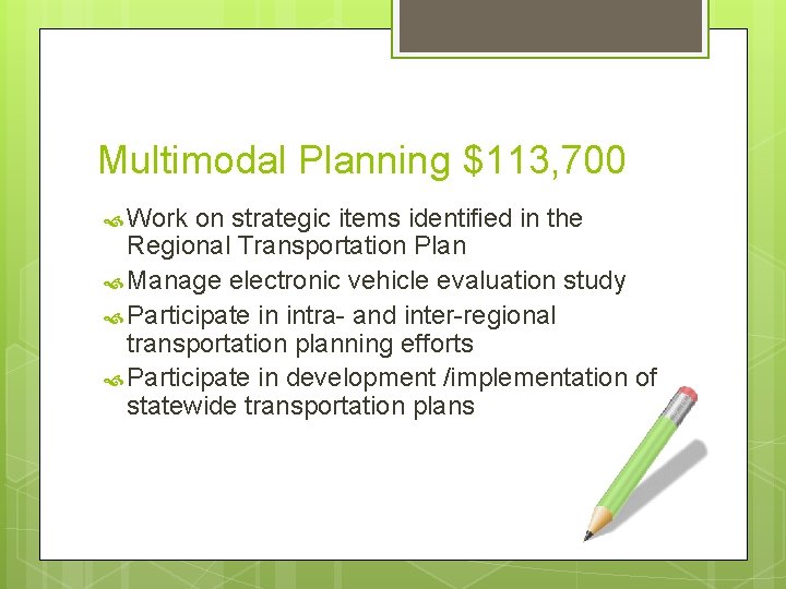 UPWP SFY 2020 Budget Overview Work Elements Cost