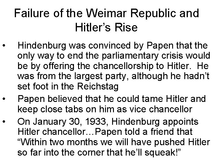 Causes of WWII Part 2 Failure of the