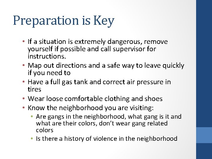 Safety in the Community Being Safe While Bringing