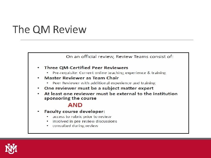 Quality Matters Overview BECKY ADAMS FORMER DIRECTOR COURSE