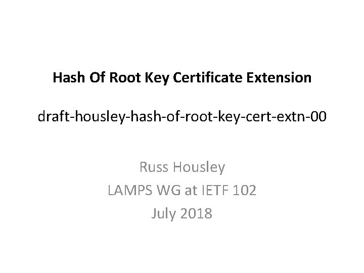 Hash Of Root Key Certificate Extension ...