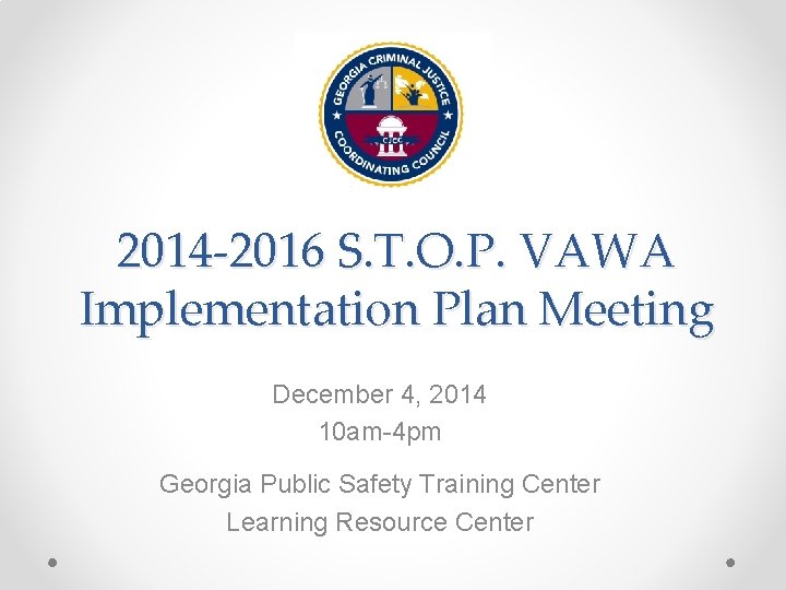 2014 2016 S T O P VAWA Implementation