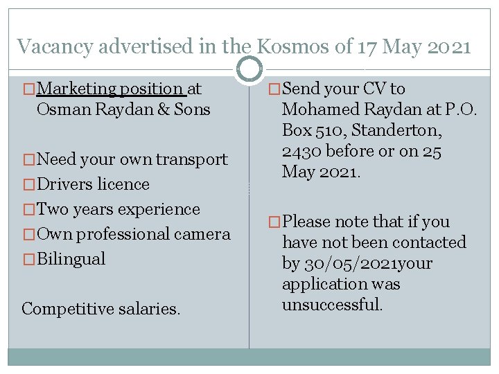 FORMAL LETTERS LETTER OF APPLICATION Letter of application
