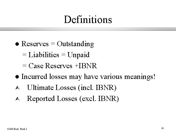 Basic Track I 2002 CLRS September 2002 Arlington