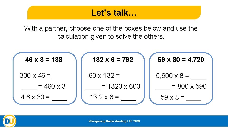 Progression in Mastery Year 5 Multiples of 10