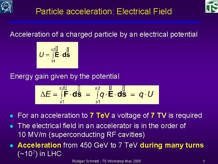 Overview of important design parameters and technologies Status