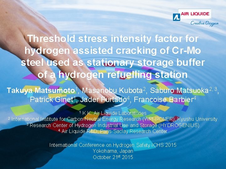 Threshold stress intensity factor for hydrogen assisted cracking