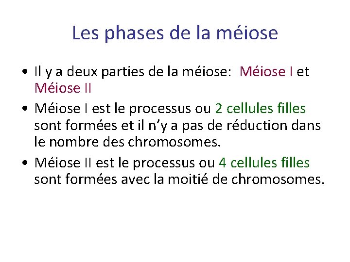 La Miose La base de la reproduction sexue