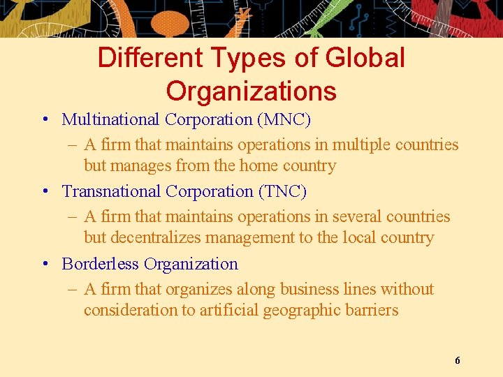 Managing the Global Environment Chapter 3 with Shakil