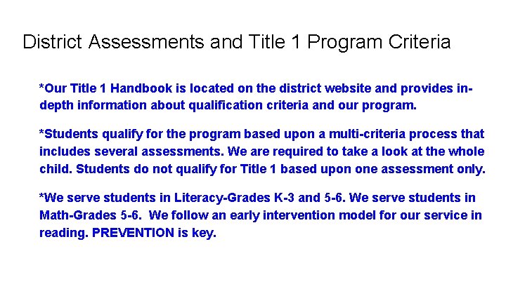 Title 1 Family Meeting October 16 2019 Plan