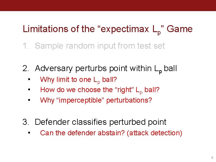 Developments in Adversarial Machine Learning Florian Tramr September