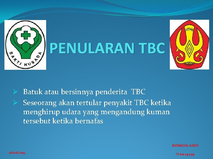 TUBERKULOSIS TBC FAKULTAS KEDOKTERAN DAN ILMU KESEHATAN PROGRAM
