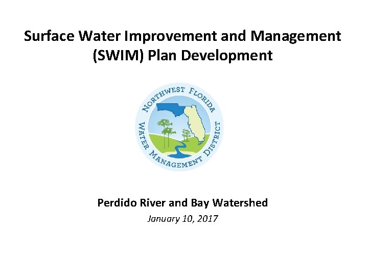 Surface Water Improvement and Management SWIM Plan Development