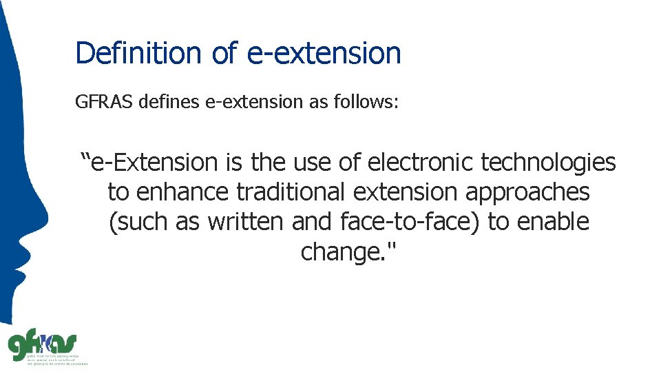 eExtension for Extension Professionals Global Forum for Rural