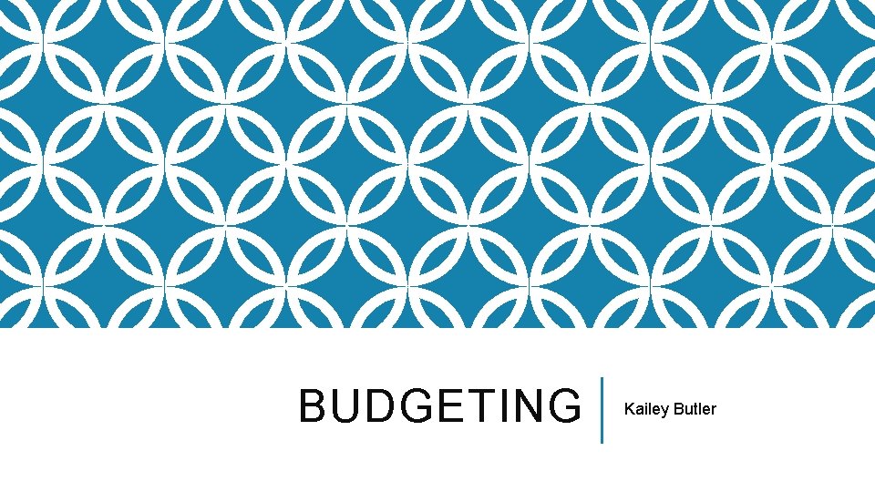 BUDGETING Kailey Butler BUDGETING A budget of 500