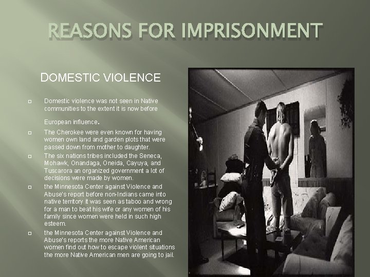 NATIVE AMERICANS IN PRISON By Mamie Smith Statistics