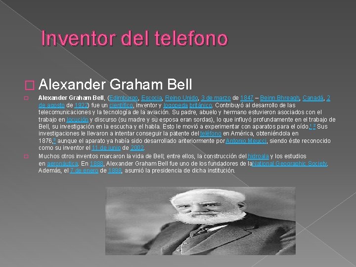 Lnea del tiempo del telfono TELEFONO Inventor del