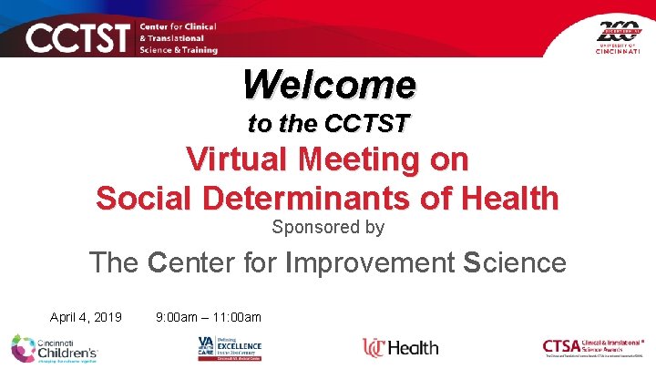 Welcome to the CCTST Virtual Meeting on Social