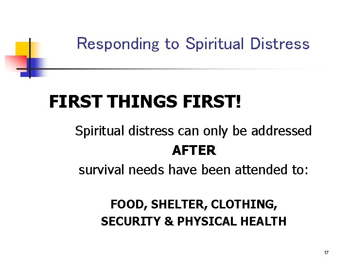 Disaster Spiritual Care Why Disaster Spiritual Care n