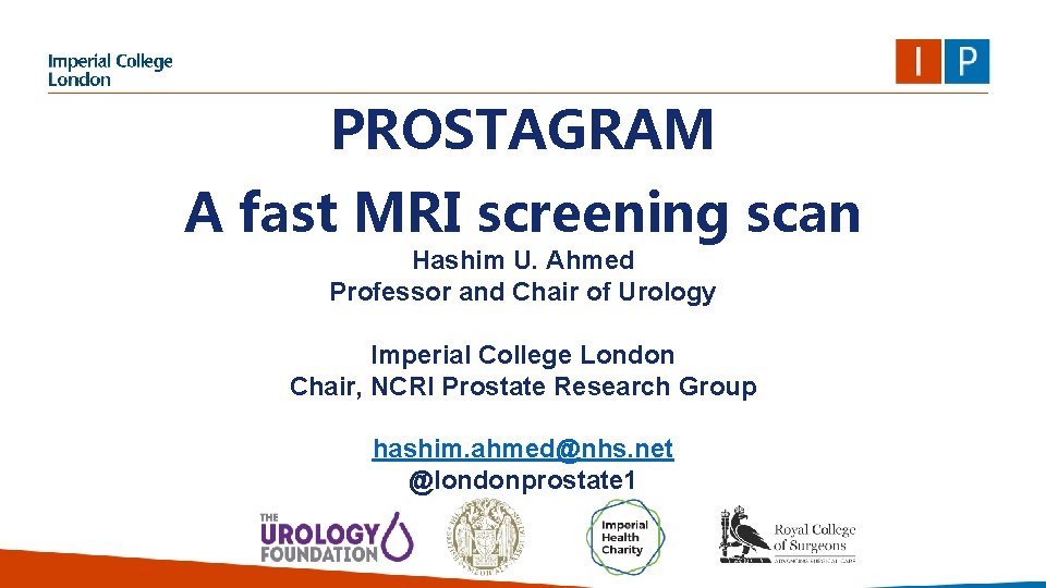 PROSTAGRAM A fast MRI screening scan Hashim U